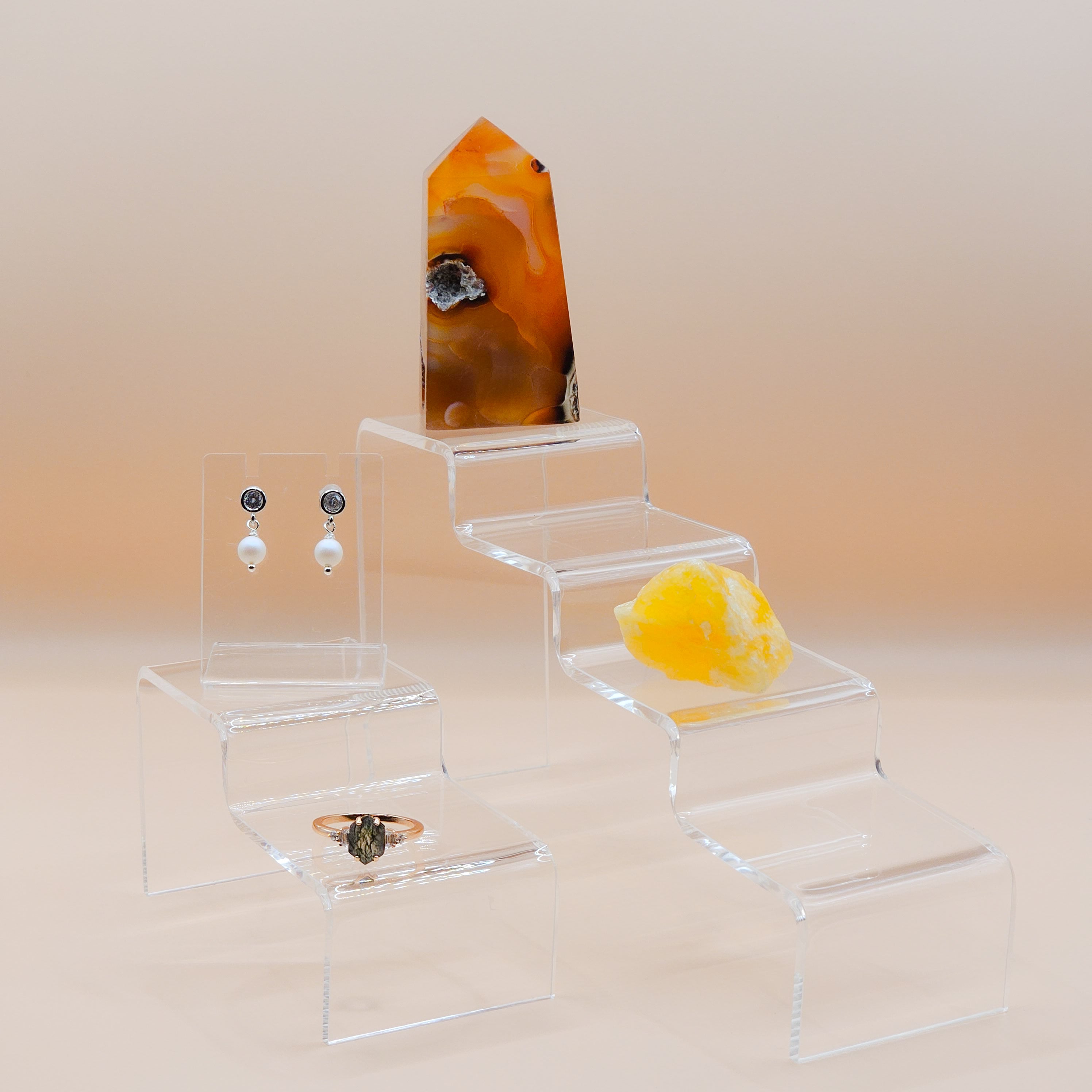 Acrylic Zigzag Tiered Jewellery Step Display Stand – Mezmerised